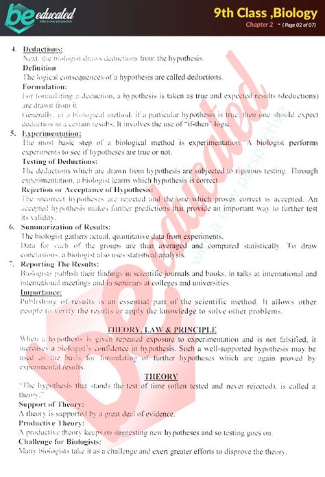 Chapter Biology Th Class Notes Matric Part Notes