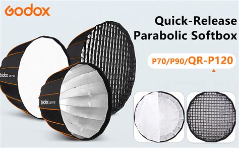 Softbox Parabólico De Liberación Rápida Godox Qr P120 Softbox Portátil De 47 2” 120cm Con