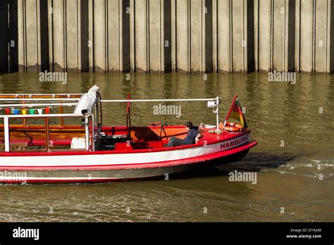 Boat On A Canal In Hamburg Germany Stock Photo Alamy
