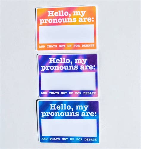Pronoun Sticker Hello My Pronouns Are Sticker Tie Dye Etsy