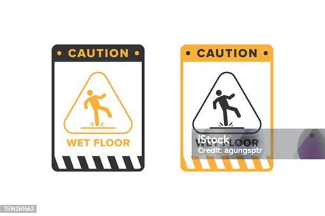 Wet Floor Icon Vector Design Signboard Caution Icon Wet Or Slippery
