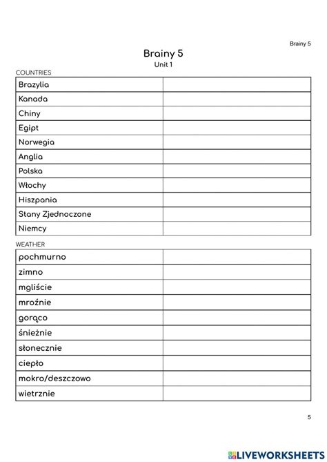 Brainy 5 Unit 1 Interactive Worksheet Interactive Videos Tutorial