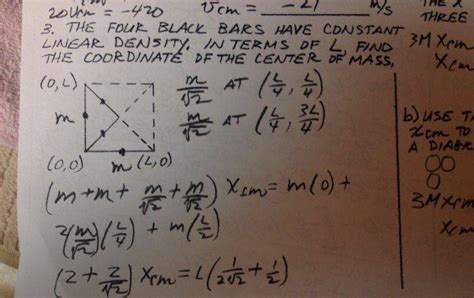 Linear Mass Density Bars Center Of Mass Physics Forums