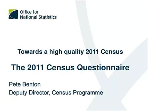 PPT Towards A High Quality Census The Census Questionnaire PowerPoint Presentation