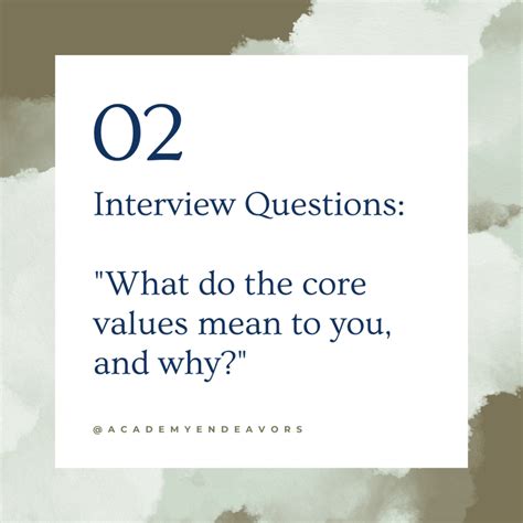 Interview Questions Core Values Academy Endeavors