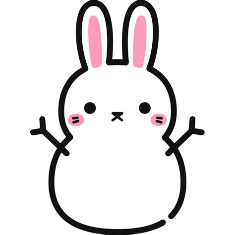 雪だるまウサギの無料イラスト 無料イラスト＆かわいいフリー素材集 ねこ画伯コハクちゃん