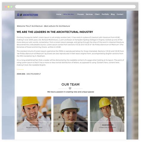 Lt Architecture Free Responsive Modern Architecture Wordpress Theme