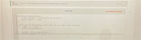 Solved Lab8 18 1 Lab Training Unit Tests To Evaluate Your