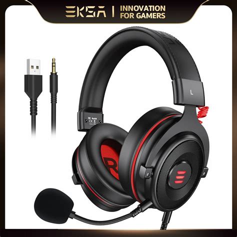 Eksa 게임용 헤드셋 게이머 유선 35mm 스테레오usb 71 서라운드 게임용 헤드폰 Pcps4ps5xbox 용
