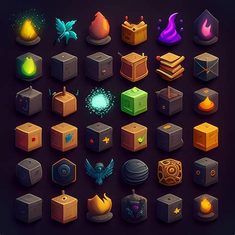 Premium Ai Image Fruity Incantations Square Fruit Spell Sprite Icons