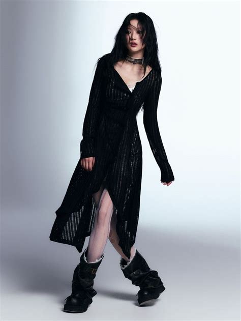 Hollow Striped Long Knitted Cardigan【2024】 トリニダードトバゴ ドレス