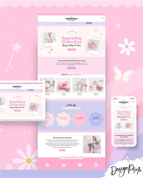 Pretty Pink And Girly Website Design For Hair Bow Stores Hair Bow