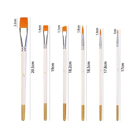 Craft Brushes Set Of 6 Cake Craftcake Craft