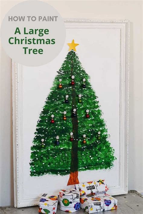Easy Way To Paint A Christmas Tree For Your Wall Pillar Box Blue