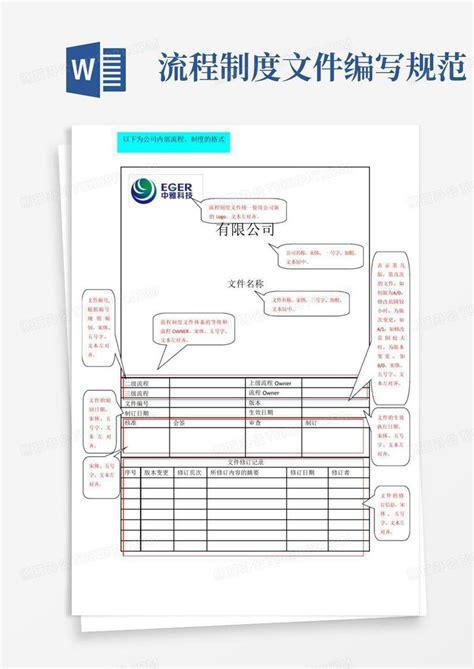 流程制度文件编写规范word模板下载编号lxvveond熊猫办公