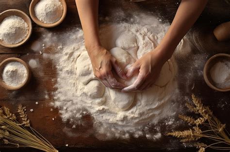 Premium Photo Early Morning Preparation Scene Of A Baker Kneading