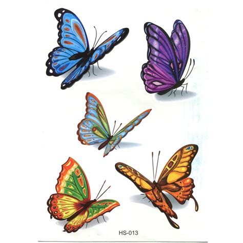 3pcs Butterfly Waterproof Temporary Tattoo Sticker Birds Flash Tattoo