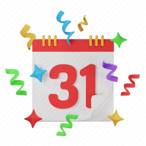 Calendar Party Holiday Celebration Happy Number Event 3d