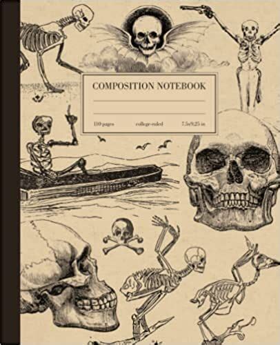 Composition Notebook College Ruled Skeleton Skulls Funny Vintage Cover