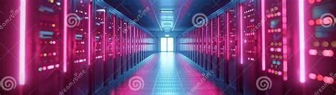 Data Center Tour Highlighting The Optimization Of High Speed Computing Infrastructure Stock