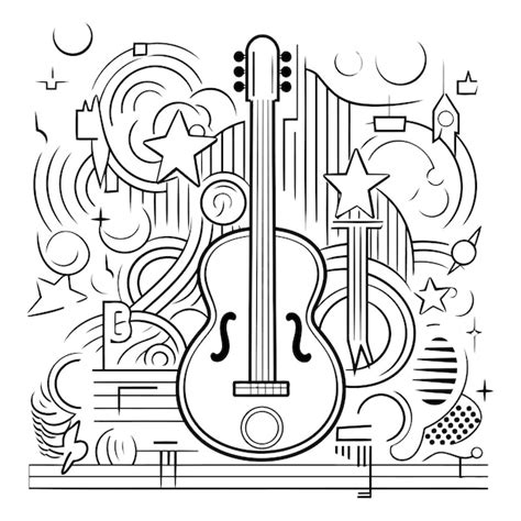 Premium Vector Musical Instruments Line Art Vector Illustration For