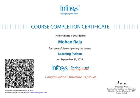 Mohan Raja On Linkedin Python Programming Learningjourney Infosys