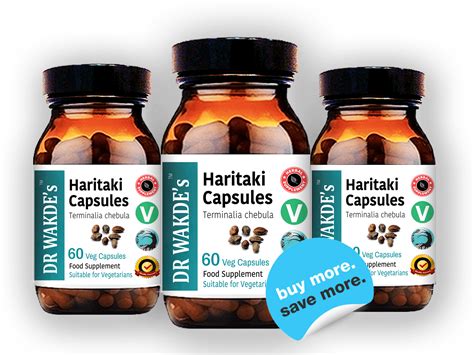 DR WAKDE’S® Haritaki Capsules (Terminalia chebula/Hirda) I 100% Herbal ...