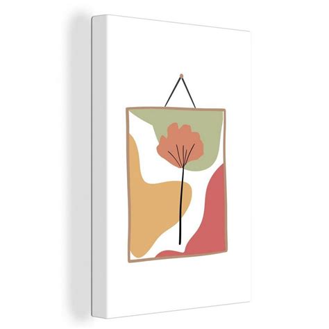 Onemillioncanvasses® Leinwandbild Blätter Rahmen Pastell Flecken