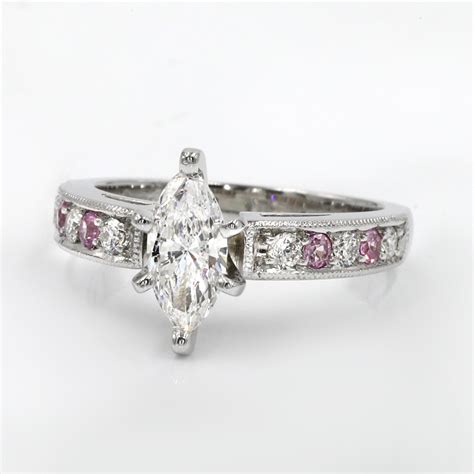 Milgrain and Pavé Pink Sapphire Engagement Setting Adiamor