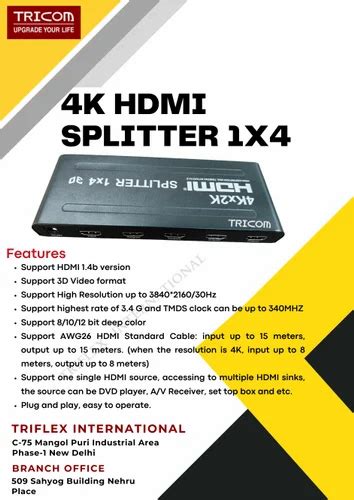 Hdmi Splitter 1x4 4k 30hz 4 Way At ₹ 750 In New Delhi Id 2853930902762