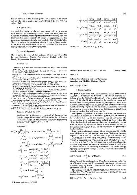 Pdf Velocity Correlation In Isotropic Turbulence According To A Modified Obukhov Theory