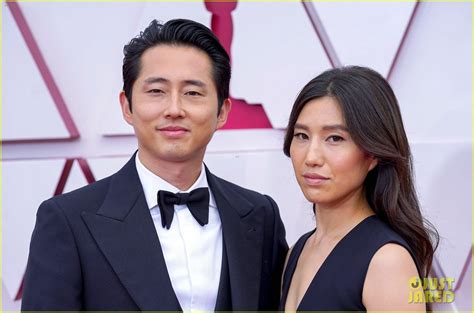 Steven Yeun Is Supported By Wife Joana Pak On The Oscars 2021 Red