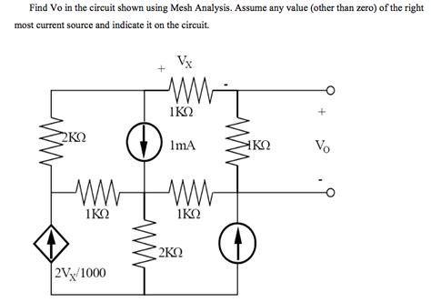 Solved Find Vo In The Circuit Shown Using Mesh Analysis Chegg