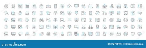 Business Optimization Vector Line Icons Set Optimize Streamline