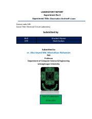 EX3 KVL And KCL Pdf LABORATORY REPORT Experiment No 3 Experiment