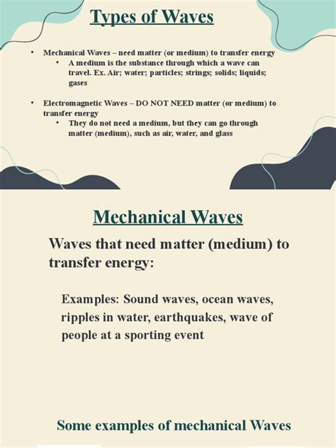 1 Waves Intro Categories And Parts Of Waves Pdf Waves