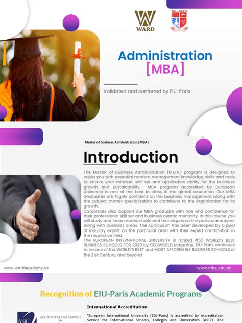 Mba Brochure Pdf Master Of Business Administration Supply Chain Management