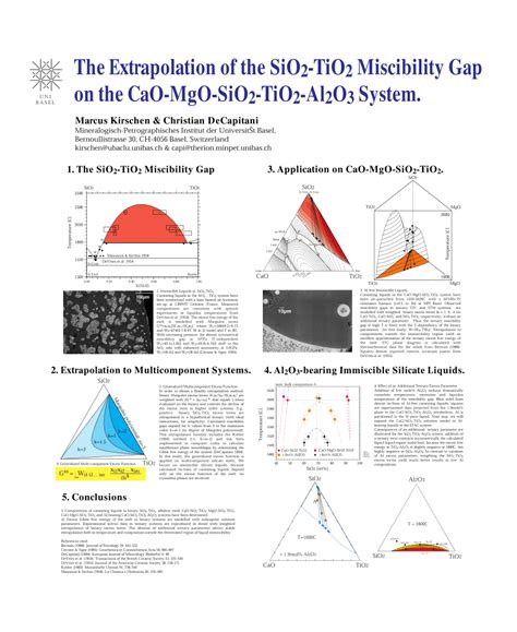 pdf the extrapolation of the sio2 tio2 miscibility gap on the cao mgo sio2 tio2 al2o3 system
