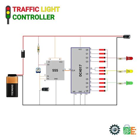 DIY Traffic Light Circuit For Sequentially Turning Red Yellow And Green Lights