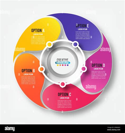 Abstract Elements Of Graph Infographic Template With Label Integrated