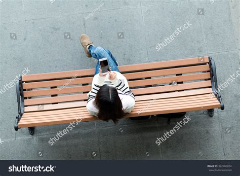 Top View Woman Use Mobile Phone Stock Photo Shutterstock