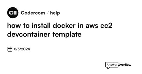 How To Install Docker In Aws Ec2 Devcontainer Template