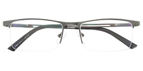 Egbert Gray Rectangle Classic Simple Metal Eyeglasses