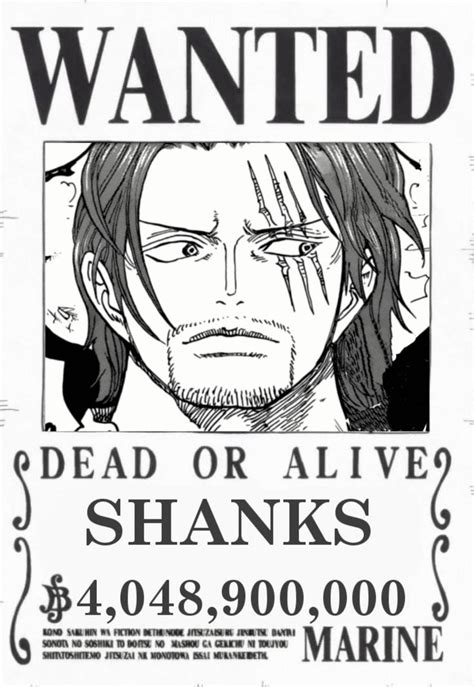 Shanks Bounty One Piece Comic One Piece Manga One