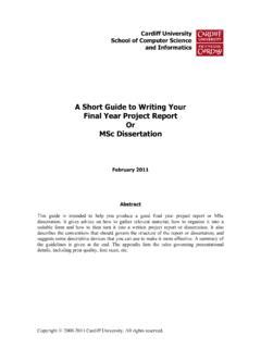 A Short Guide To Writing Your Final Year Project Report Or A