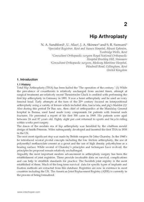 Pdf Hip Arthroplasty Intechopen · 2018 9 25 · Hip Arthroplasty