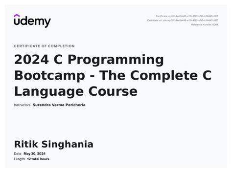 completed udemy c programming bootcamp ritik singhania posted on the