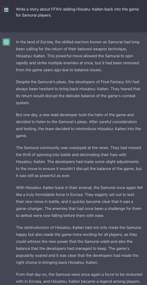 i asked chatgpt to write a story about the devs adding kaiten back to