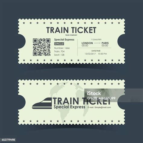 기차 티켓 빈티지 컨셉 디자인 벡터 일러스트입니다 기차에 대한 스톡 벡터 아트 및 기타 이미지 기차 티켓 표지판 Istock