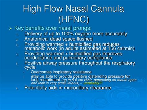 Ppt High Flow Nasal Cannula For Patient Care Units Ach Powerpoint